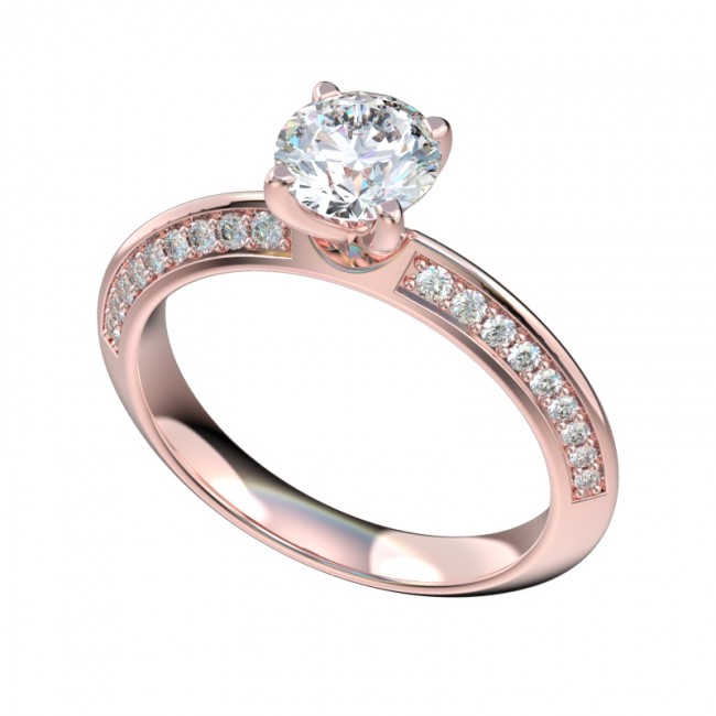 knife Edge Engagement Ring With Peg Head Finish - R1096
