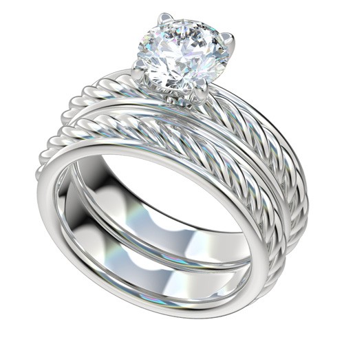 Framed Rope Engagement Ring - R1090 | Casting House Jewelry