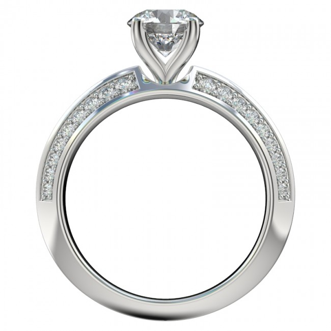knife Edge Engagement Ring With Peg Head Finish - R1096