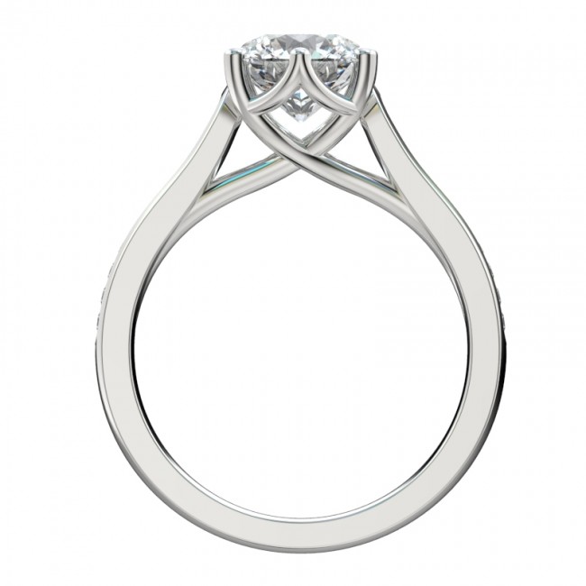 6 Prong Trellis Ring With Channel Setting - R1151
